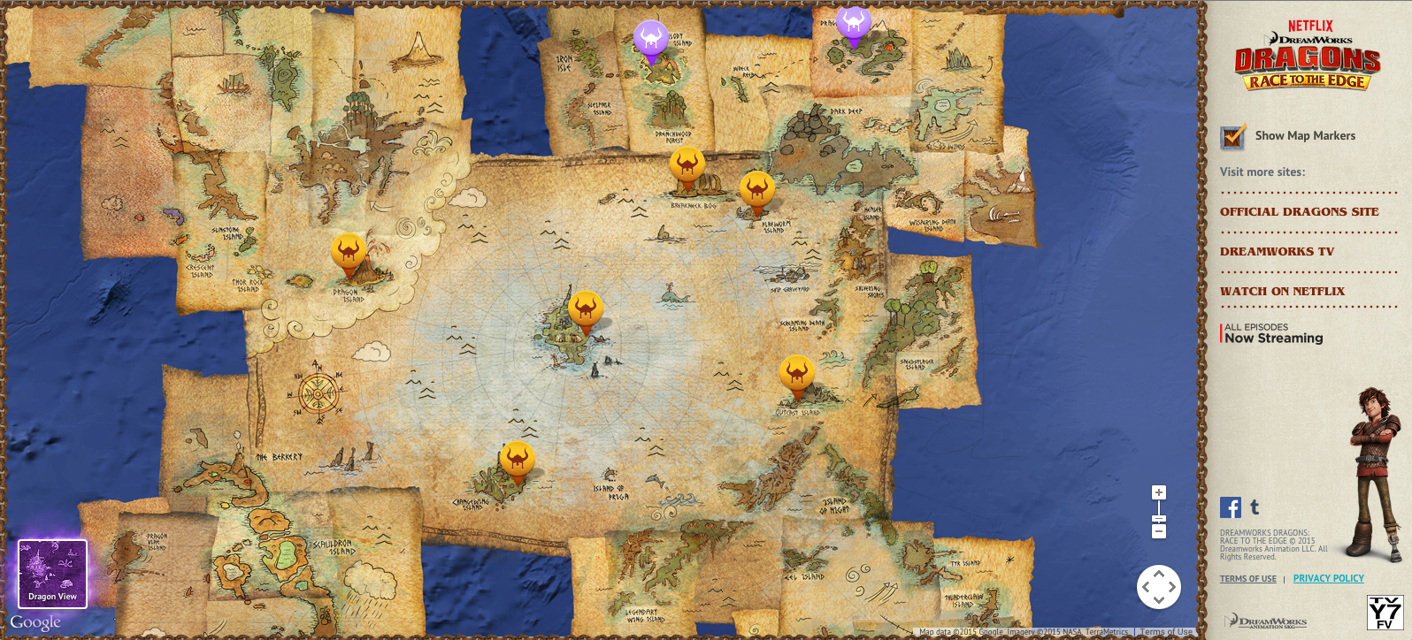 Dragons: Race to the Edge Interactive Map
